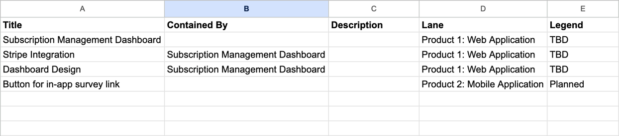 Importing a Spreadsheet