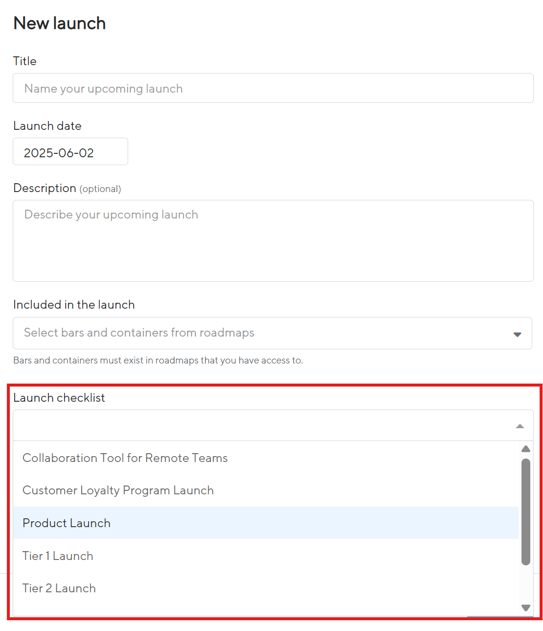 Launch Management Checklist