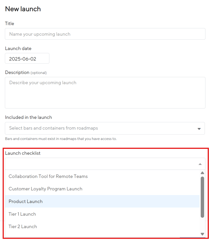 Launch Management Checklist