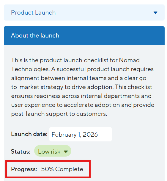 Launch Management Checklist