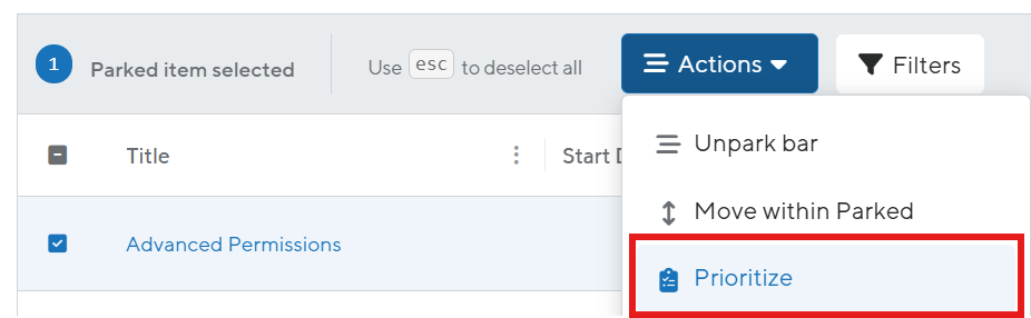 Prioritizing in ProductPlan