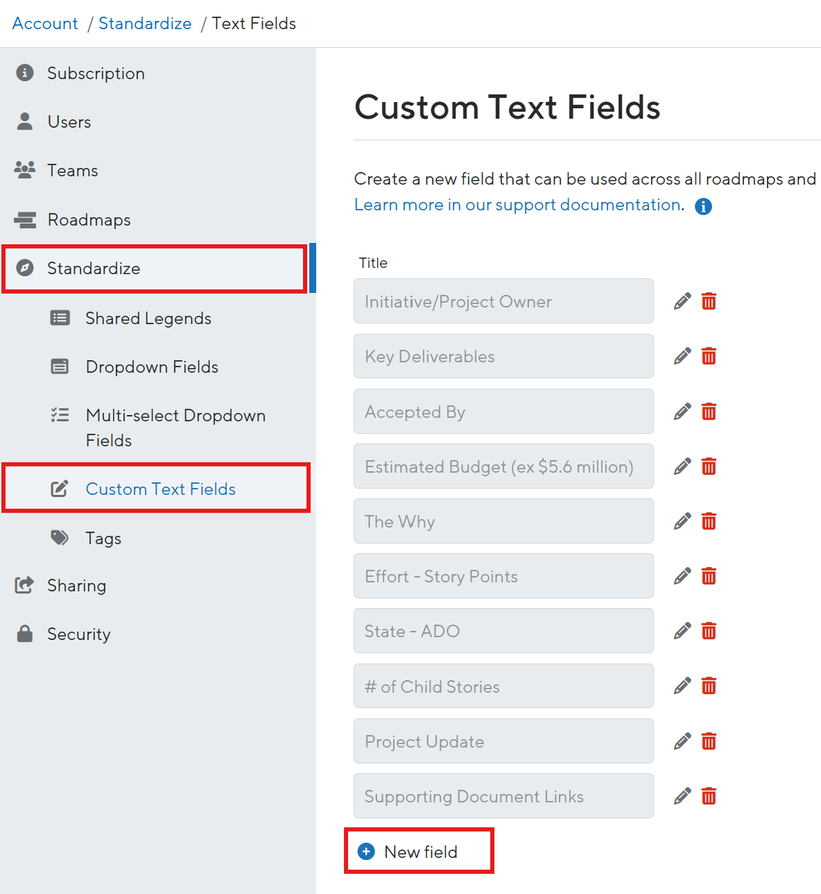 Custom Text Fields